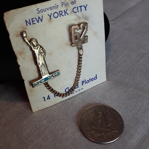 Vintage Collectible New York City Souvenir Pin, 1960s, 14 Kt. Gold ...
