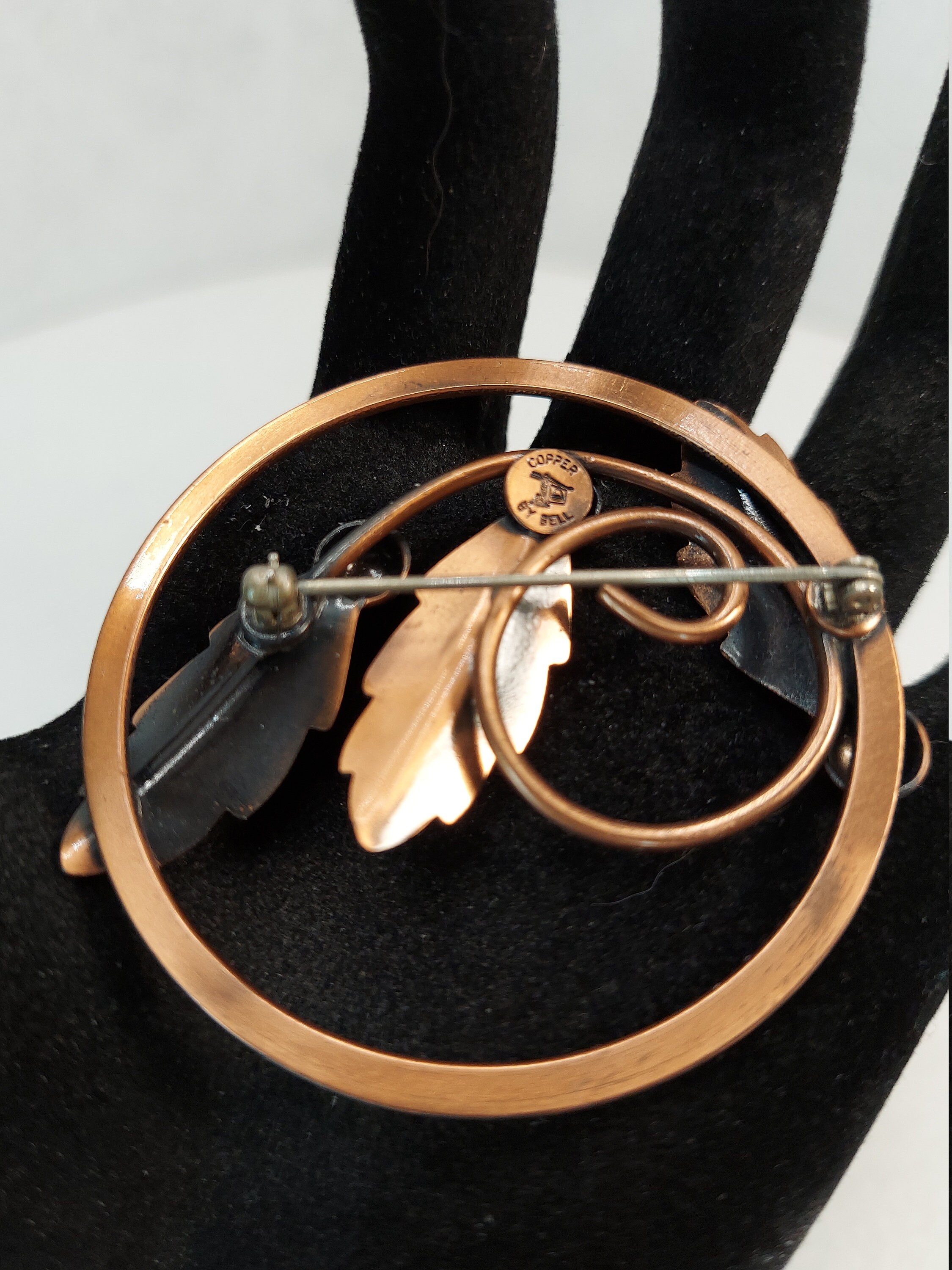 Vintage Mid-century Bell Trading Post Solid Copper Modernist Leaf ...