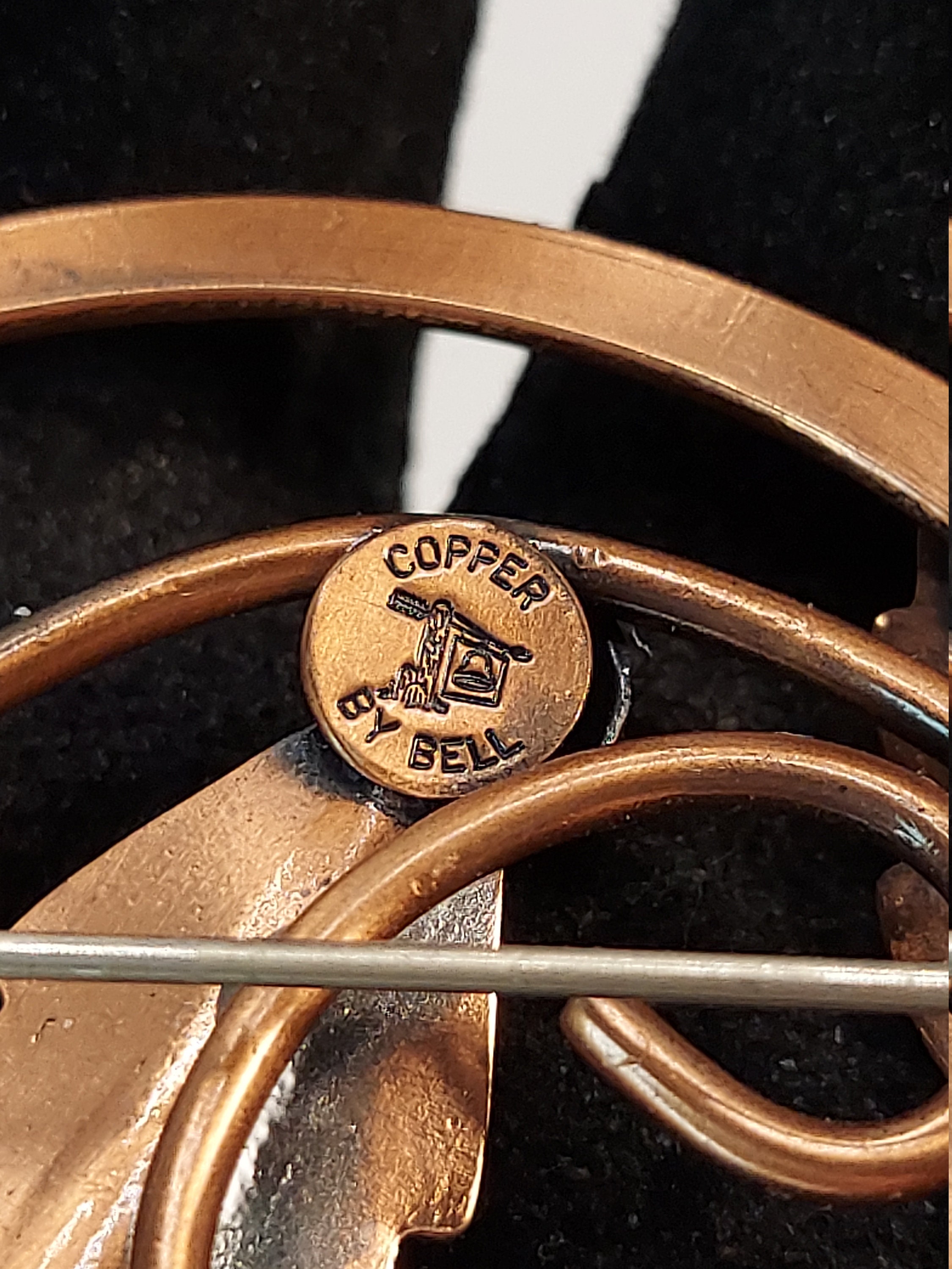 Vintage Mid-century Bell Trading Post Solid Copper Modernist Leaf ...