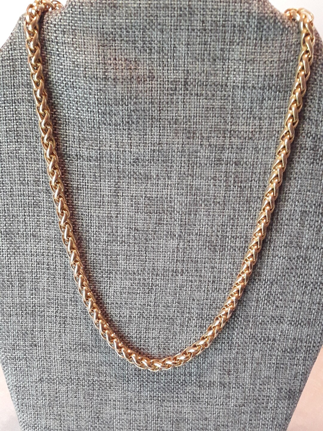 Vintage Signed JNY Thick Rope Chain Necklace, Gold-tone, With a Toggle ...