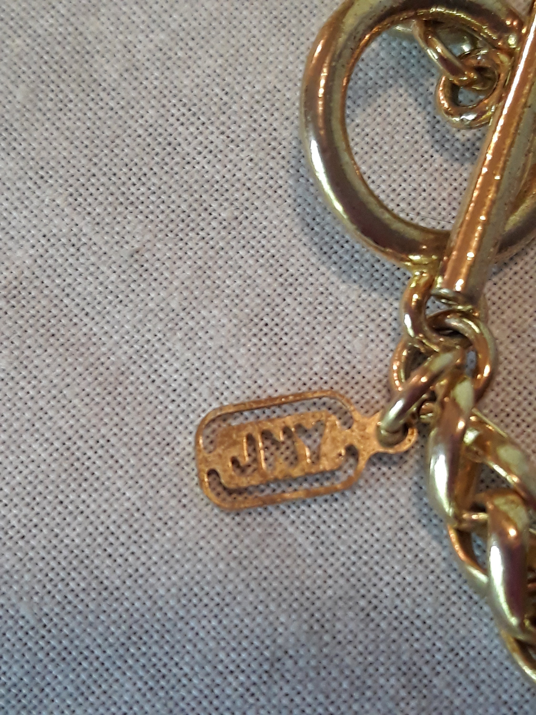 Vintage Signed JNY Thick Rope Chain Necklace, Gold-tone, With a Toggle ...
