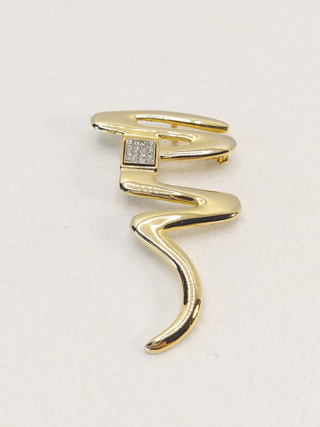 Vintage Signed Park Lane Pave-set Rhinestone Swirl Pendant Brooch ...