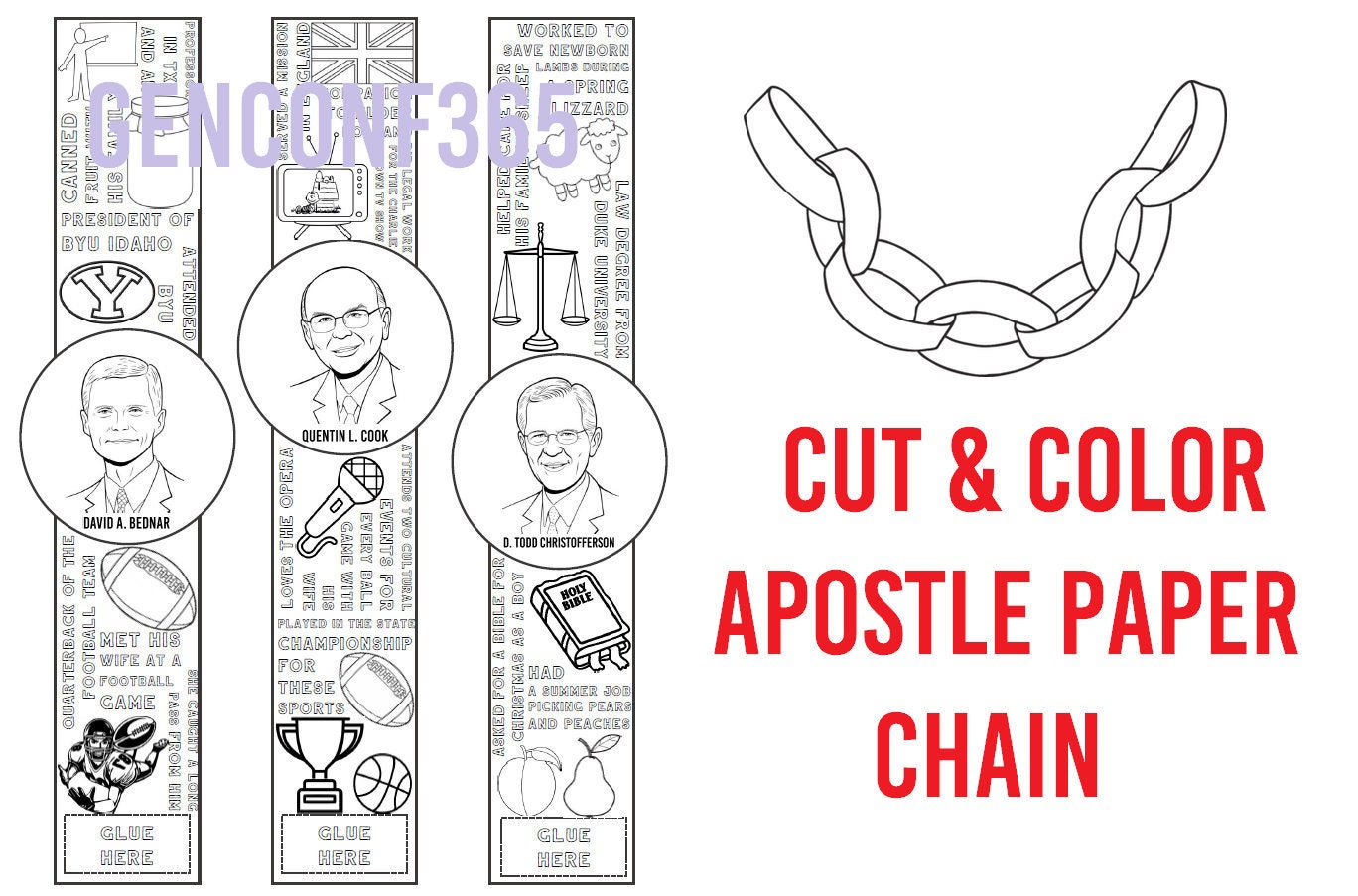 Cut/color Apostle Paper Chain & Bunting Print at Home - Etsy