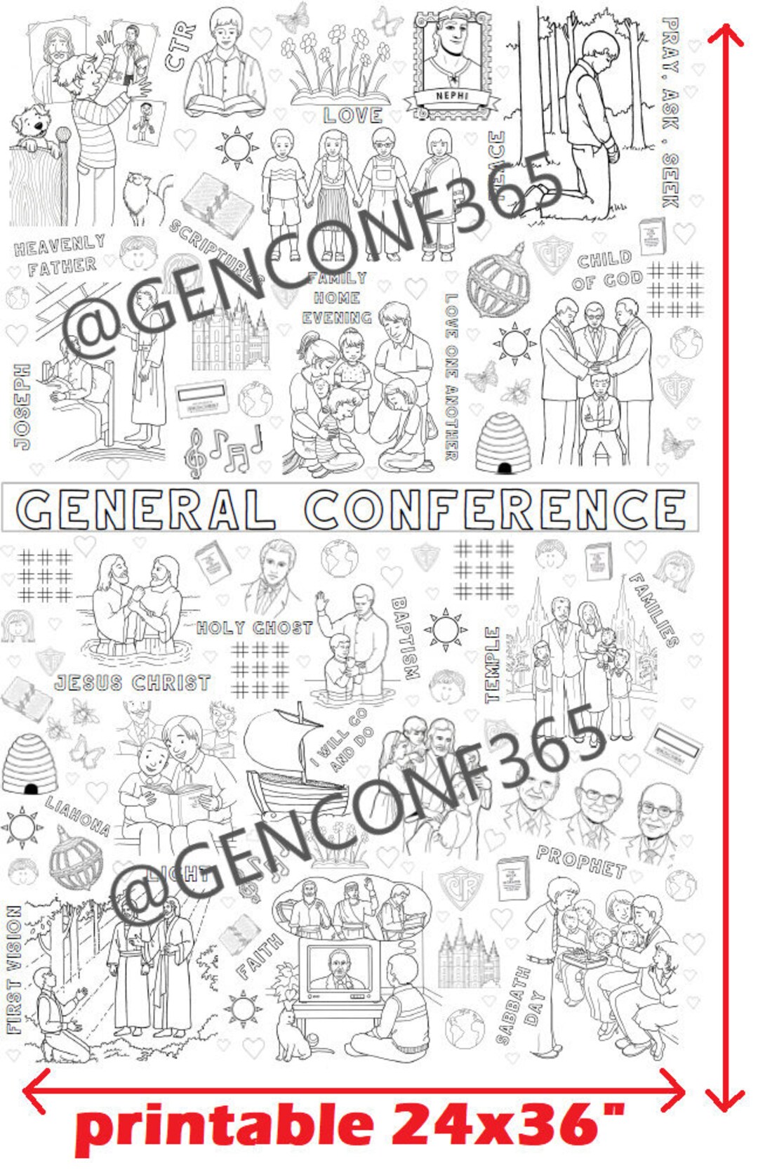 General Conference Coloring Poster 24x36" Print at Home Engineer Print ...