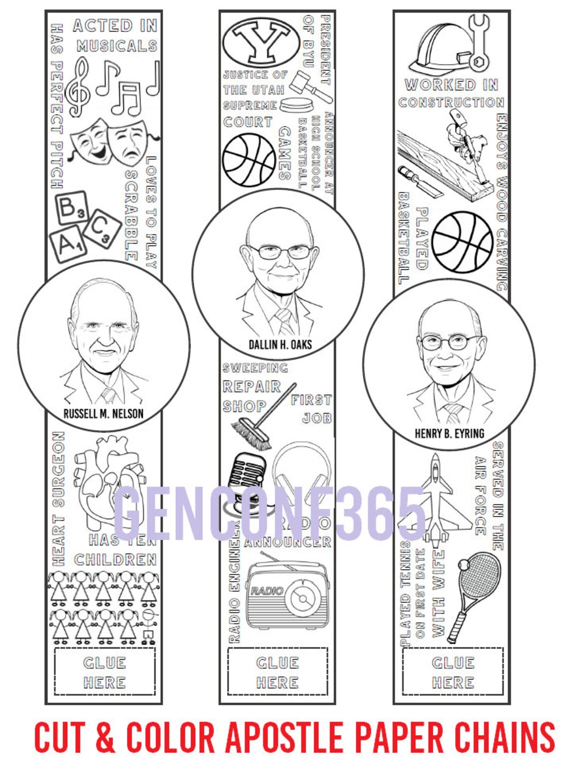 Cut/color Apostle Paper Chain & Bunting Print at Home - Etsy