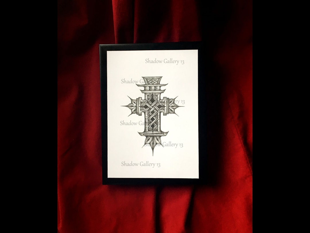 Instant Download of Hand Drawn Black Ink Gothic, Knotwork Cross by ...