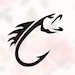 Fish Hook Decal | Fish Shaped Barb Sticker Fishing Decal - Etsy