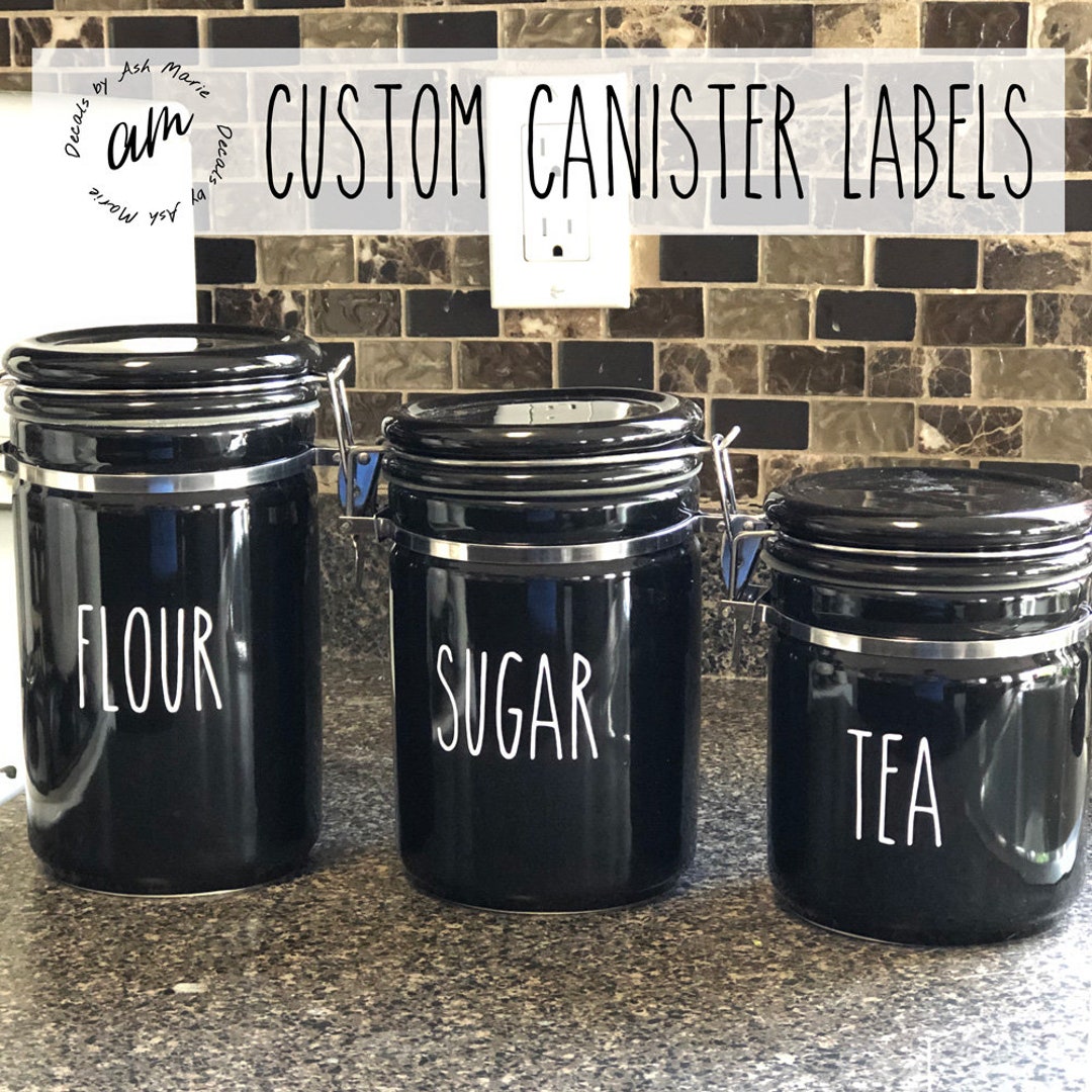 Kitchen Canister Decals | Kitchen Canister Labels | Kitchen Jar ...