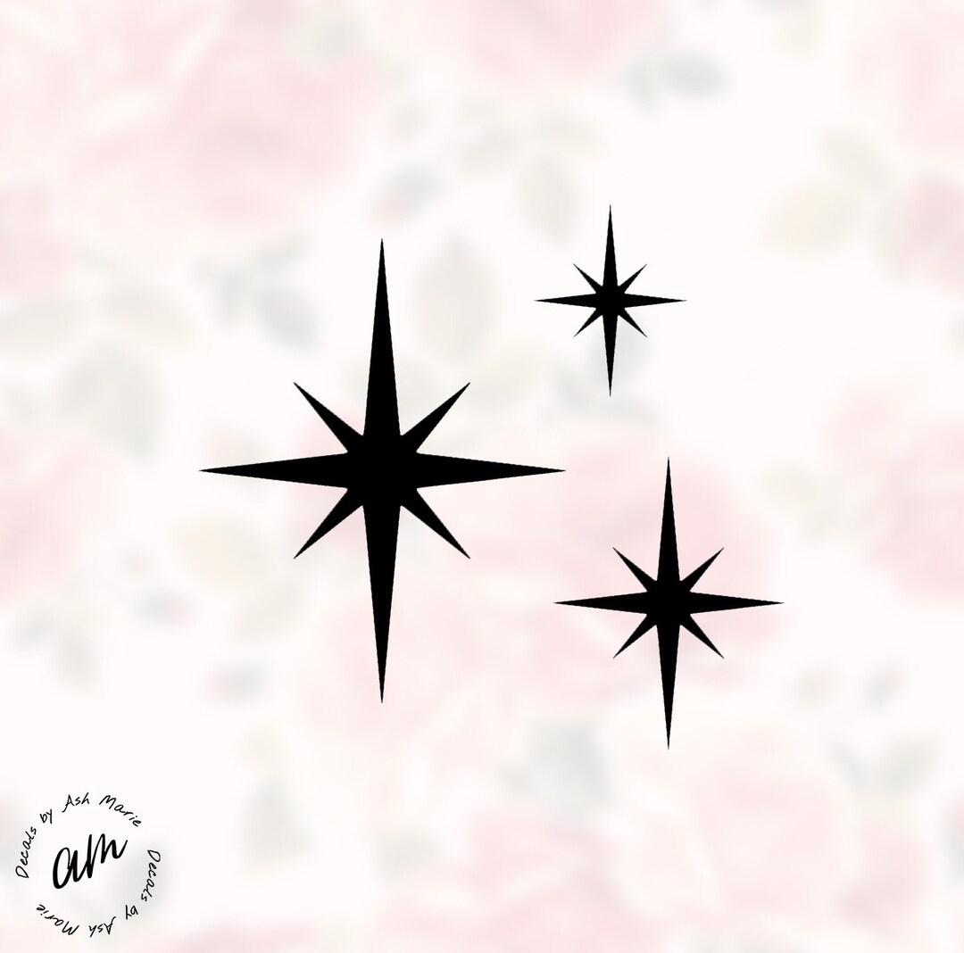 Retro Starburst Wall Decals | Vintage Star Decal Vinyl Sticker - Etsy