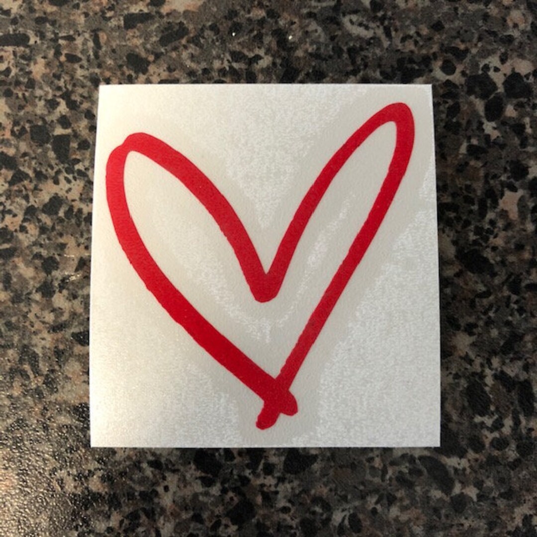 Hand Drawn Heart Decal Sticker | Heart Vinyl Decal High Quality Love ...