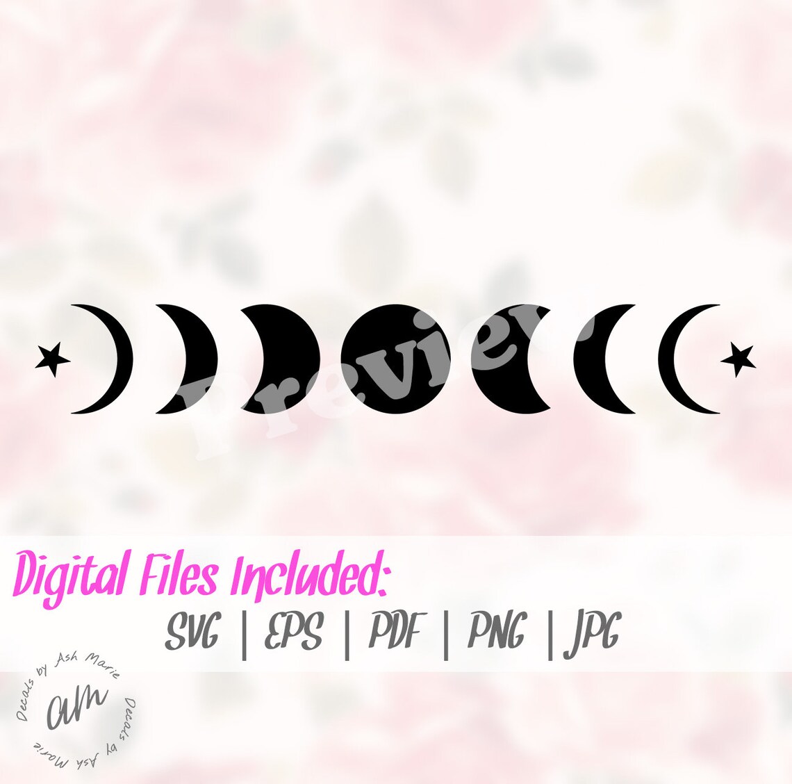 Moon Phases SVG Cut File Digital Download Includes Svg Pdf - Etsy