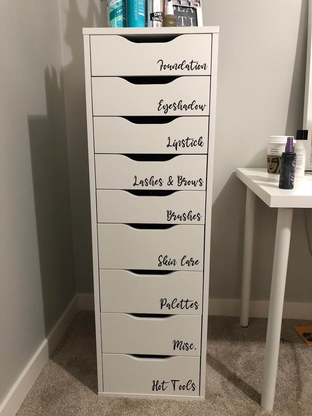 Makeup Organizer Label Decals | Makeup Labels for Storage and ...