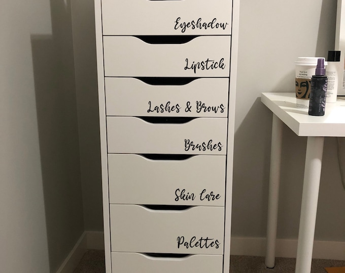 Makeup Organizer Label Decals | Makeup Labels for Storage and ...