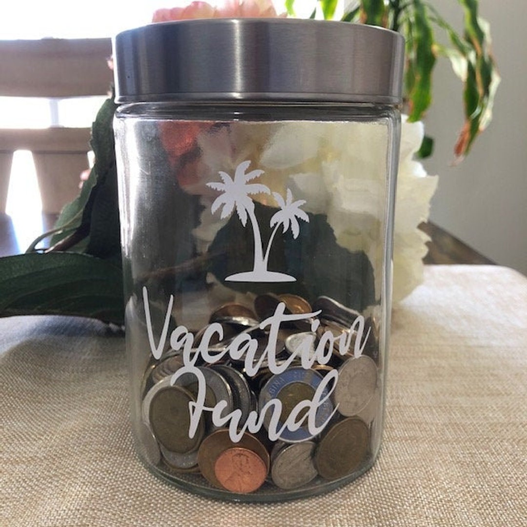 Vacation Fund Decal Sticker | Piggy Bank Decal Travel Funds Jar ...