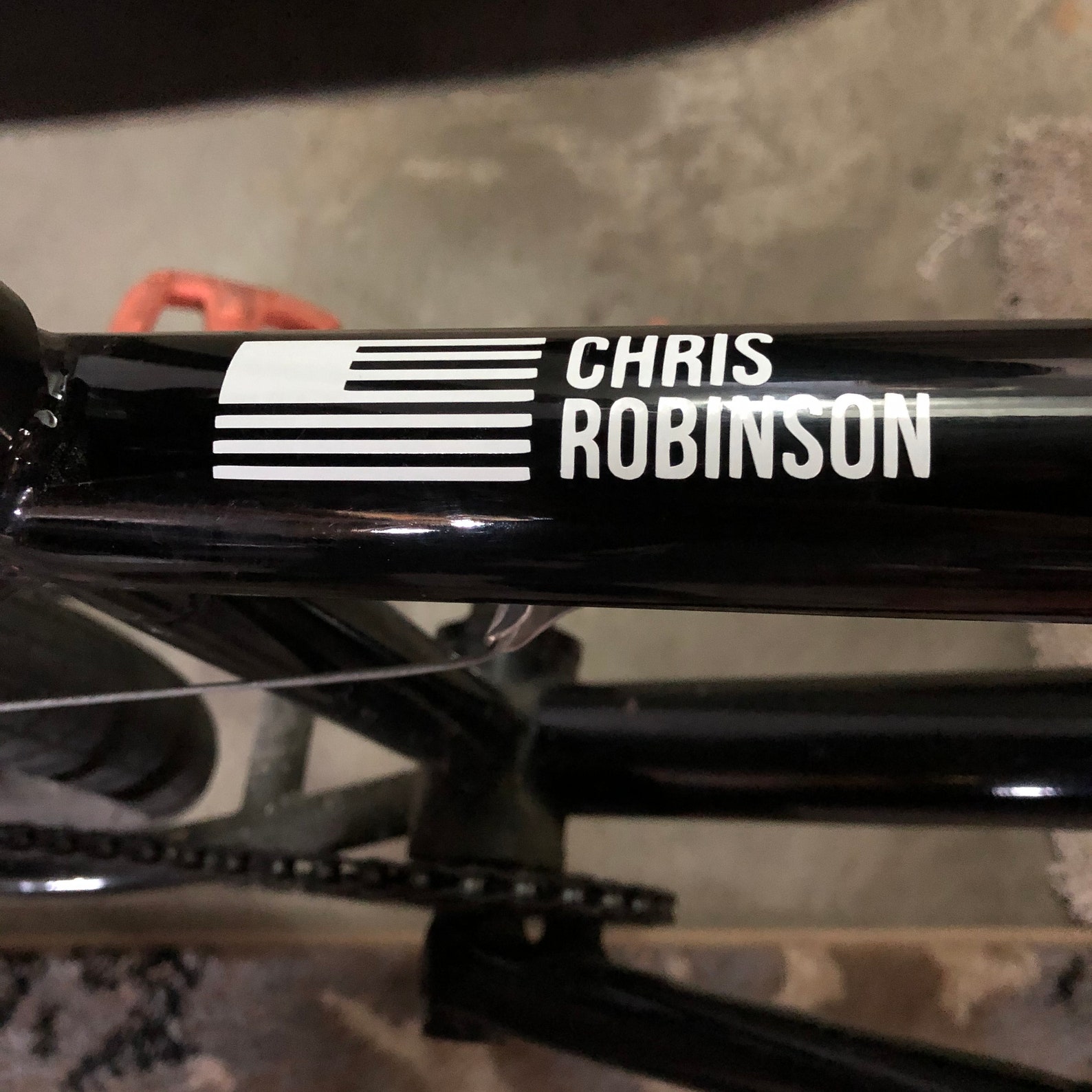 Bike Name Decal Custom Sticker With American Flag | Bicycle Frame Decal ...