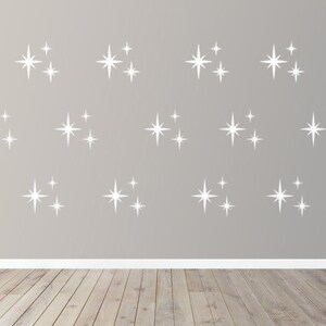 Retro Starburst Wall Decals | Vintage Star Decal Vinyl Sticker - Etsy