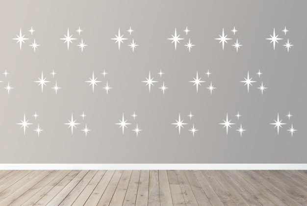 Retro Starburst Wall Decals | Vintage Star Decal Vinyl Sticker - Etsy