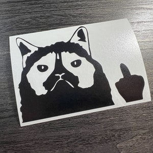 Grumpy Cat Vinyl Decal, Sticker, Laptop Decal, Car Decal, Cute Decal ...