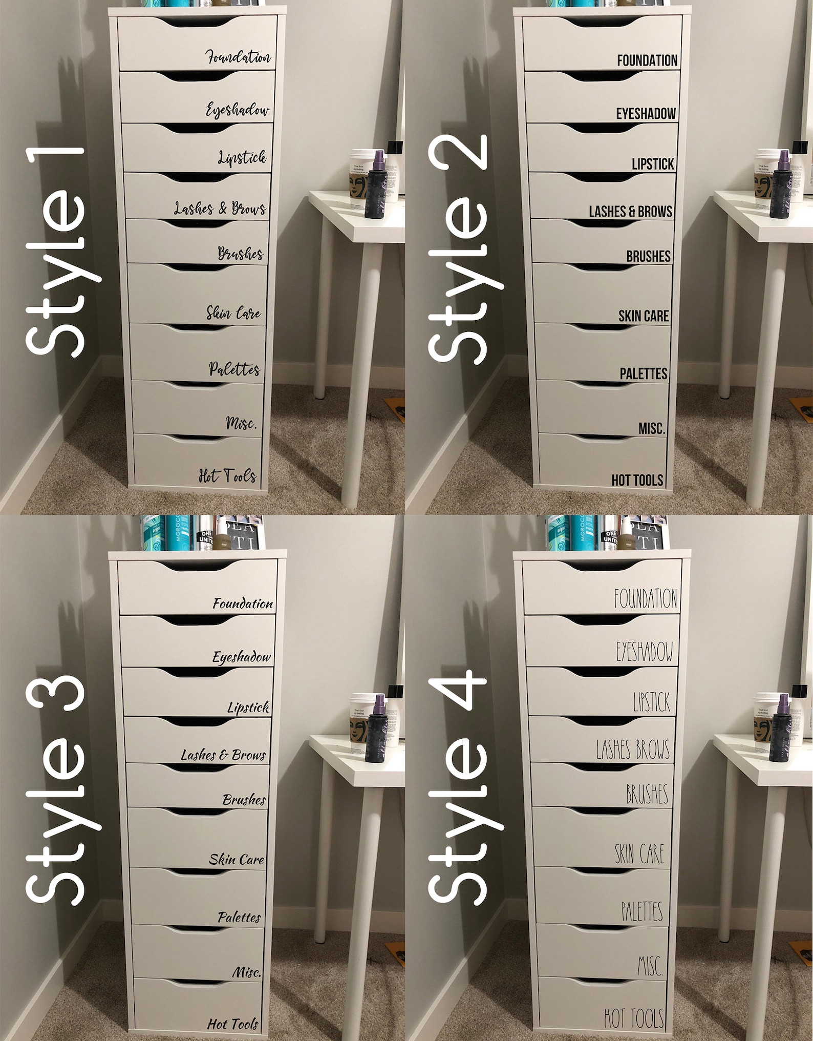 Makeup Organizer Label Decals Makeup Labels for Storage and - Etsy