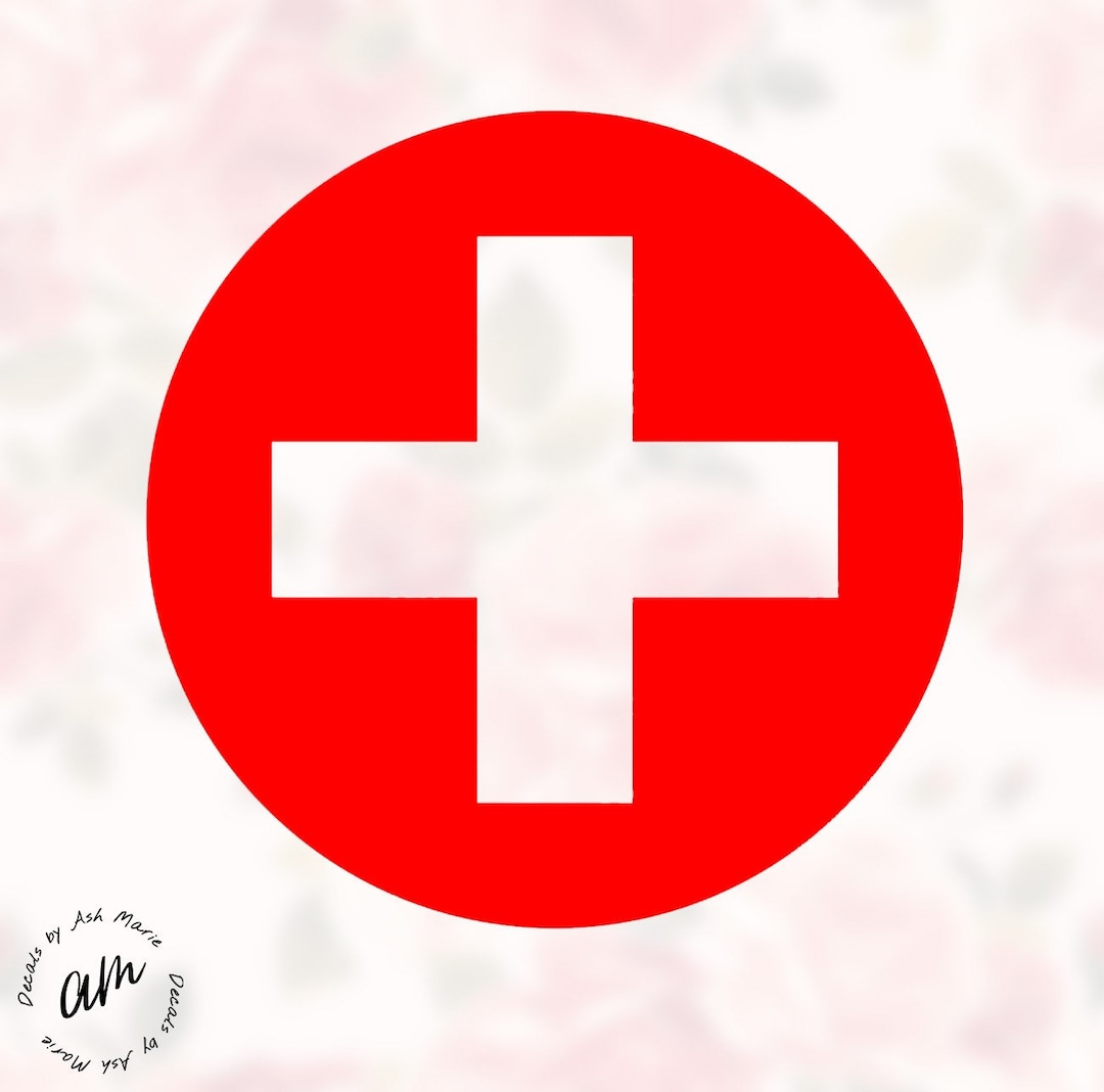 Medical Round Cross Logo Decal, Sticker, Medical Emergency Sticker, Car ...