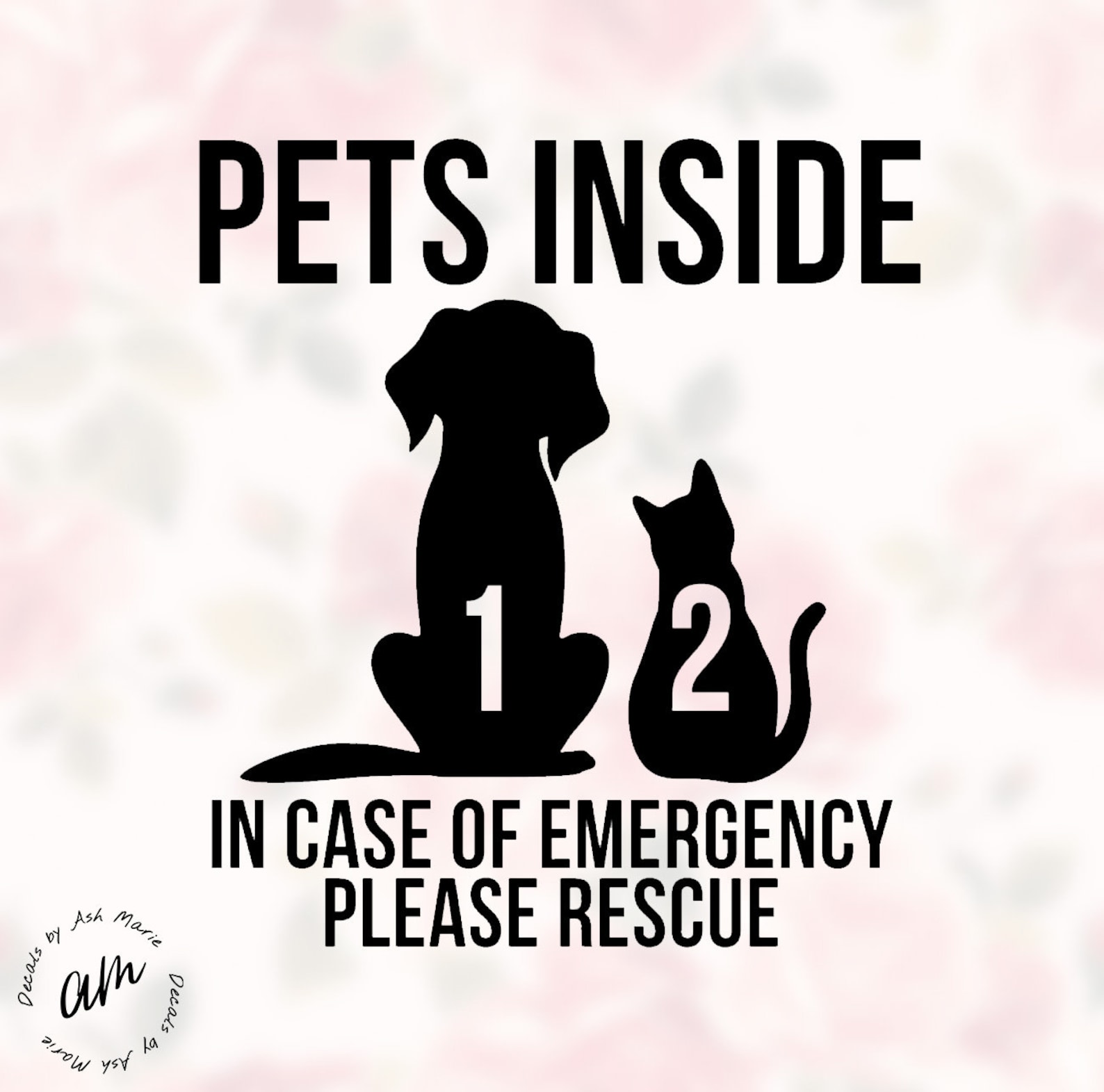 Emergency Pet Rescue Window Sticker | Pets Inside Rescue Decal for Dog ...