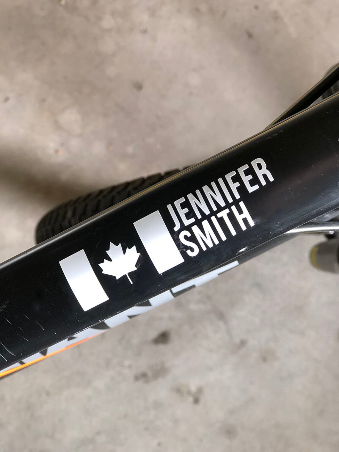 Bike Name Decal Custom Sticker With Canada Flag Bicycle - Etsy
