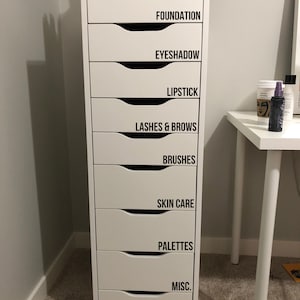 Makeup Organizer Label Decals | Makeup Labels for Storage and ...