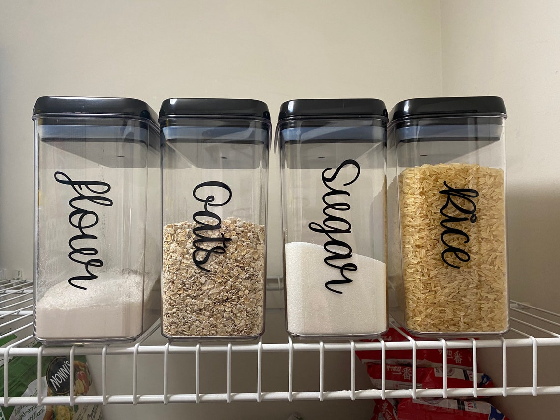 Custom Kitchen Labels | Kitchen Pantry Organization Decal, Pantry ...