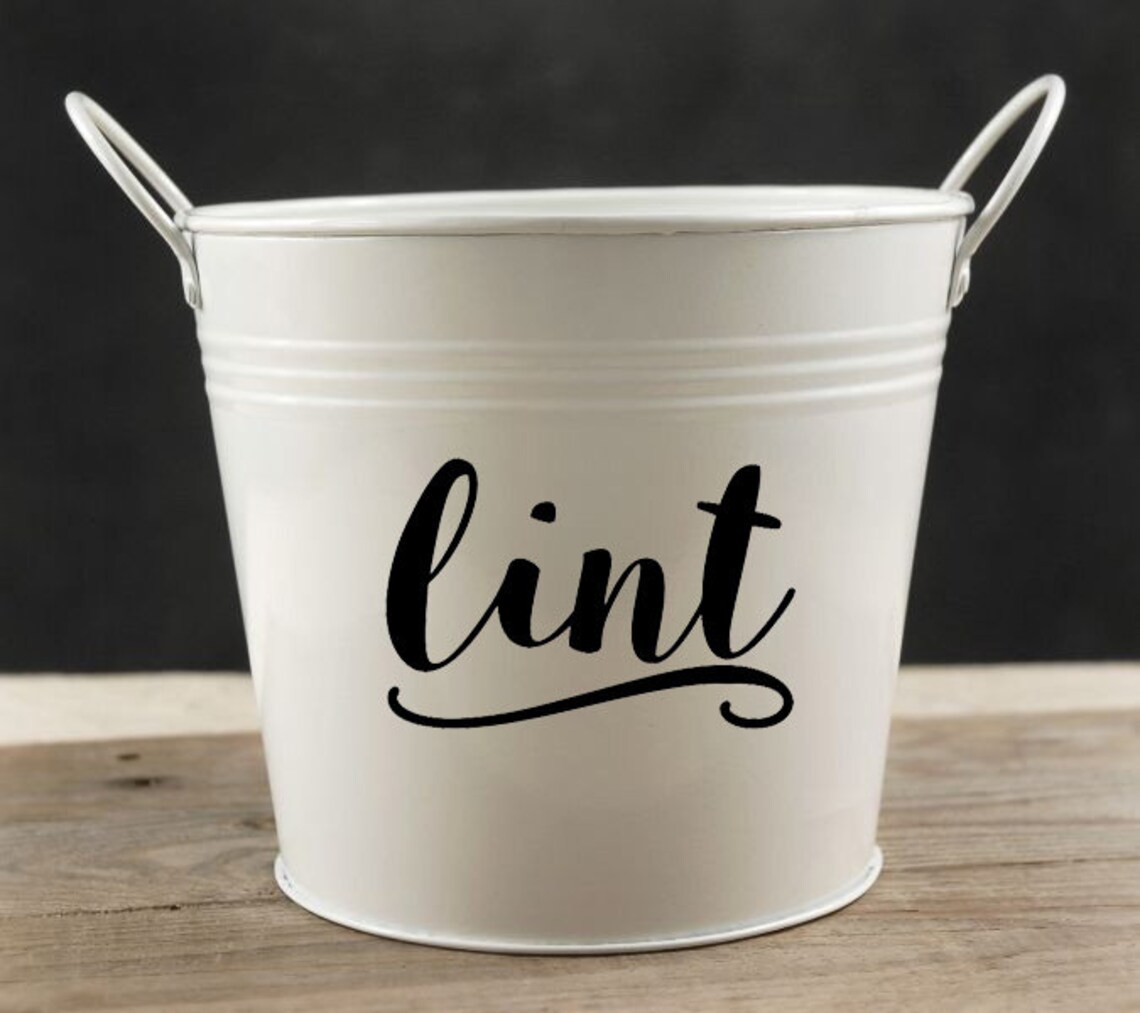 Lint Decal Sticker Lint Trash Can Decal Laundry Room Decal - Etsy