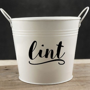 Lint Decal Sticker | Lint Trash Can Decal | Laundry Room Decal | Lint ...