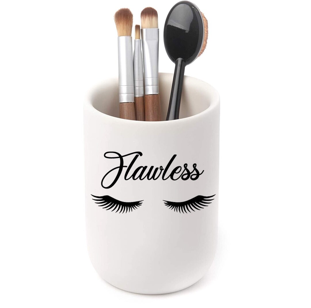 Flawless Eyelash Decal for Makeup Brush Jar/canister Label Sticker ...