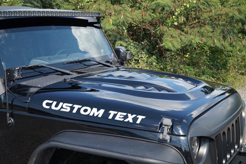 Custom Text Decals for Hood | Multiple Sizes, Fonts and Color Options ...