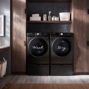 Wash and Dry Decals for Laundry Machines | Laundry Room Labels Stickers ...
