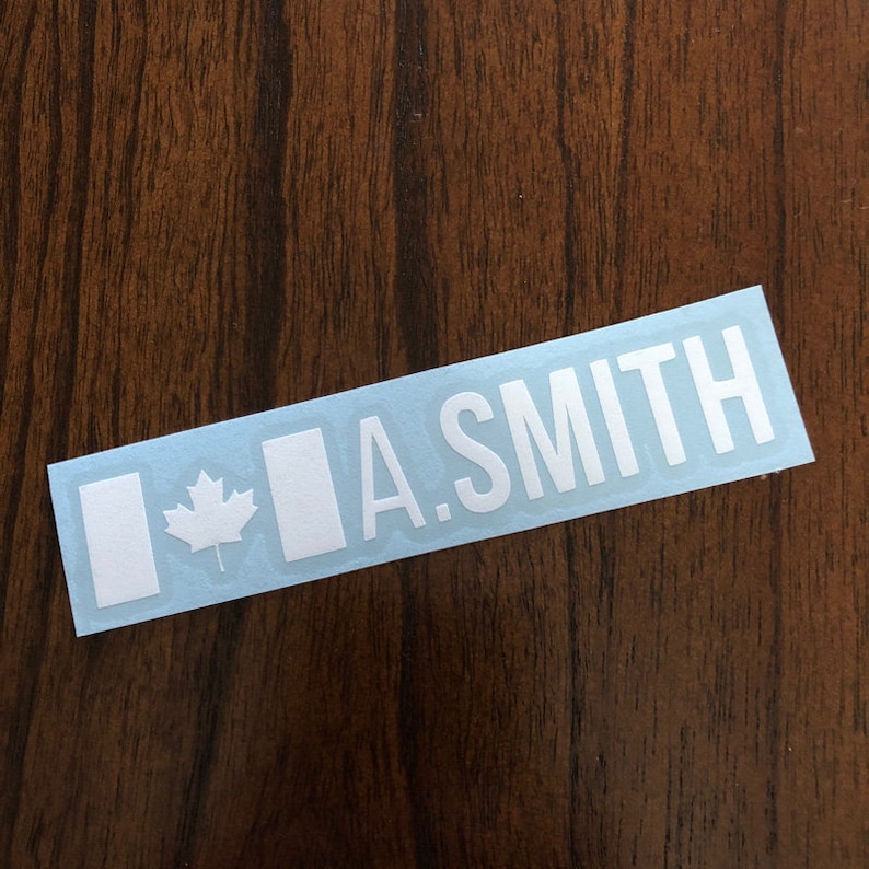 Bike Name First Initial Last Name Decal Custom Sticker With Canada Flag ...