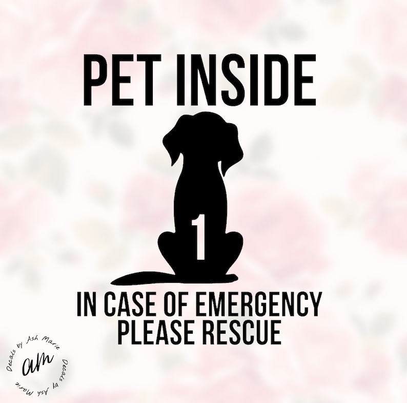 Emergency Pet Rescue Window Sticker | Pets Inside Rescue Decal for Dog ...