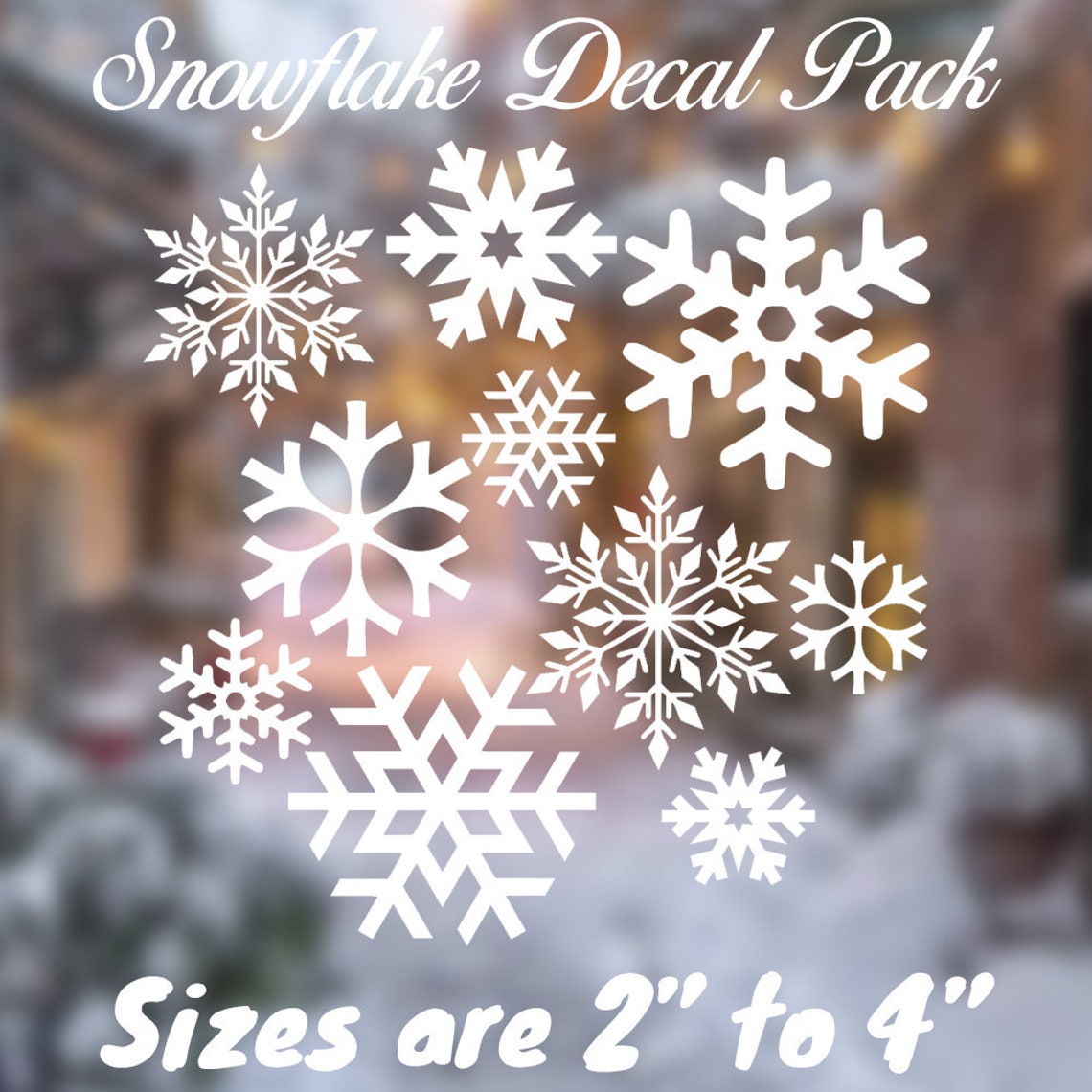 Snowflake Decal Pack | Snow Flake Decals for Windows, Christmas Decor ...