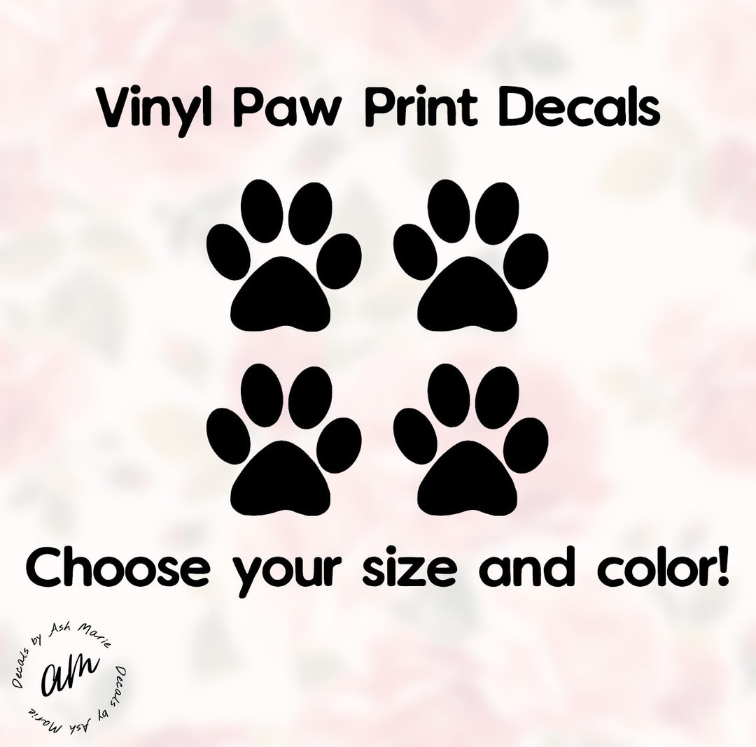 Paw Decal Stickers Vinyl Die Cut Wall, Car Window, Cute Pet Paw Print ...