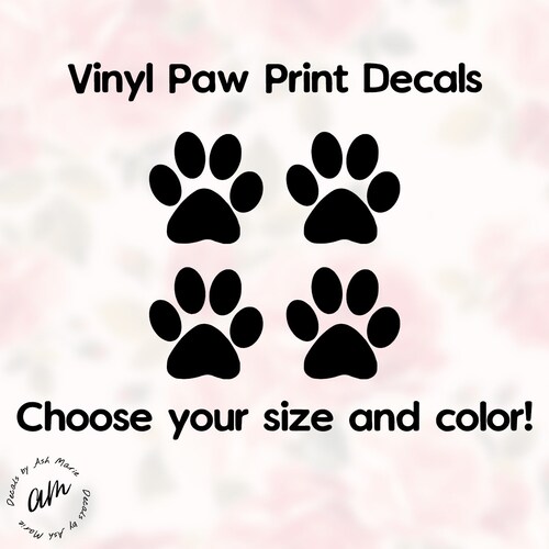 Paw Decal Stickers Vinyl Die Cut Wall Car Window Cute Pet | Etsy