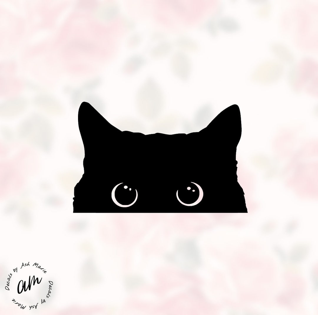 Peeking Cat Sticker | Vinyl Cute Kitten Decal Peeking Kitten Laptop ...