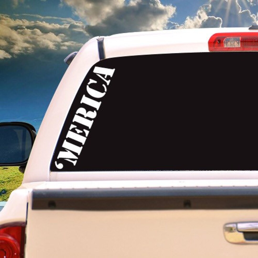 MERICA Decal Window Sticker Banner, Truck or Car Window Decal ...