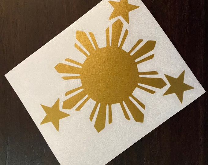 3 Stars and A Sun Decal, Philippine Flag Decal, Pinoy Pride, Car Window ...