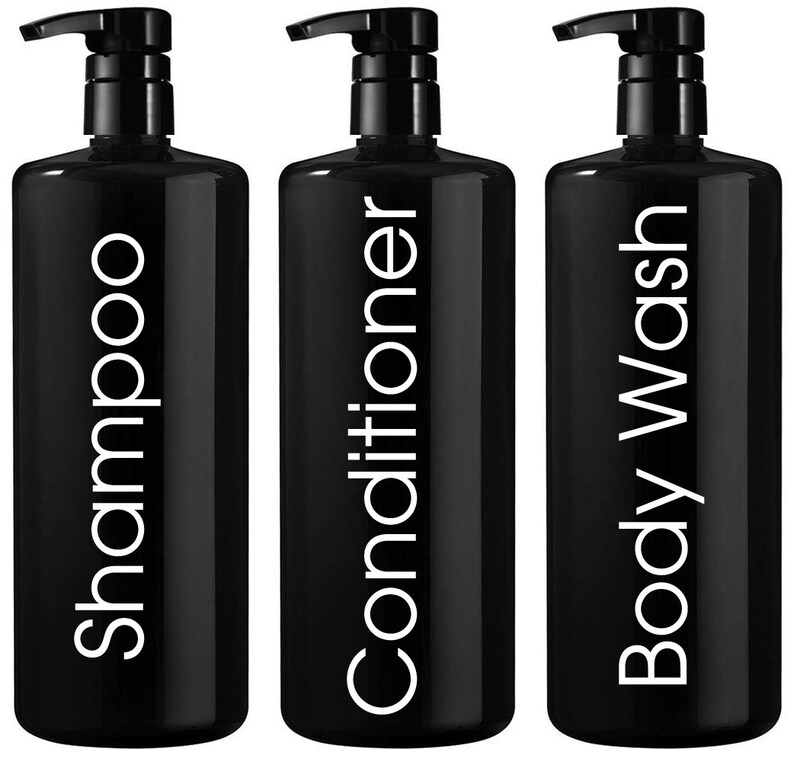 Shampoo, Conditioner, Body Wash Bottle Labels | Shower Bottle Decals ...