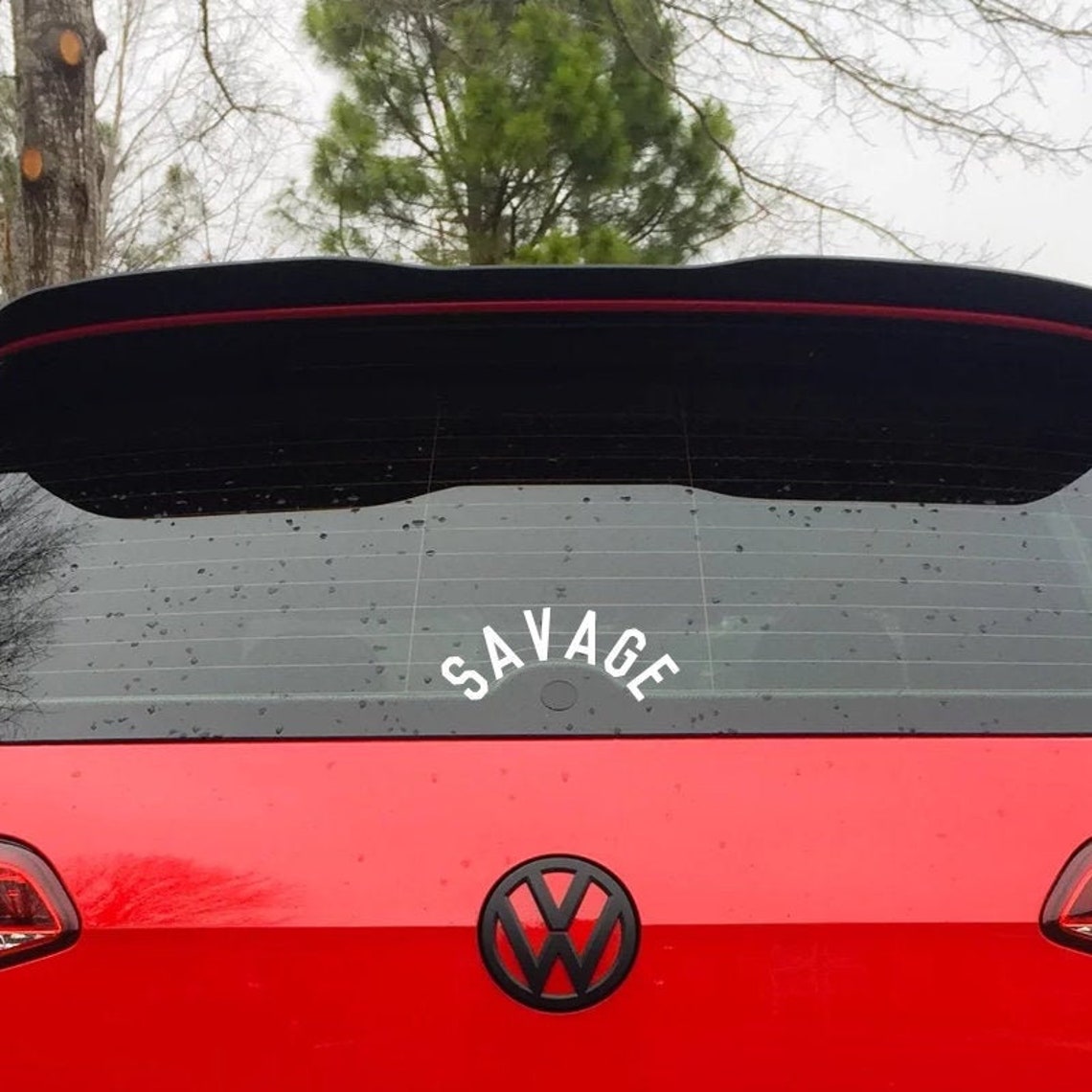 SAVAGE Curved Vinyl Decal Sticker for Rear Window - Etsy