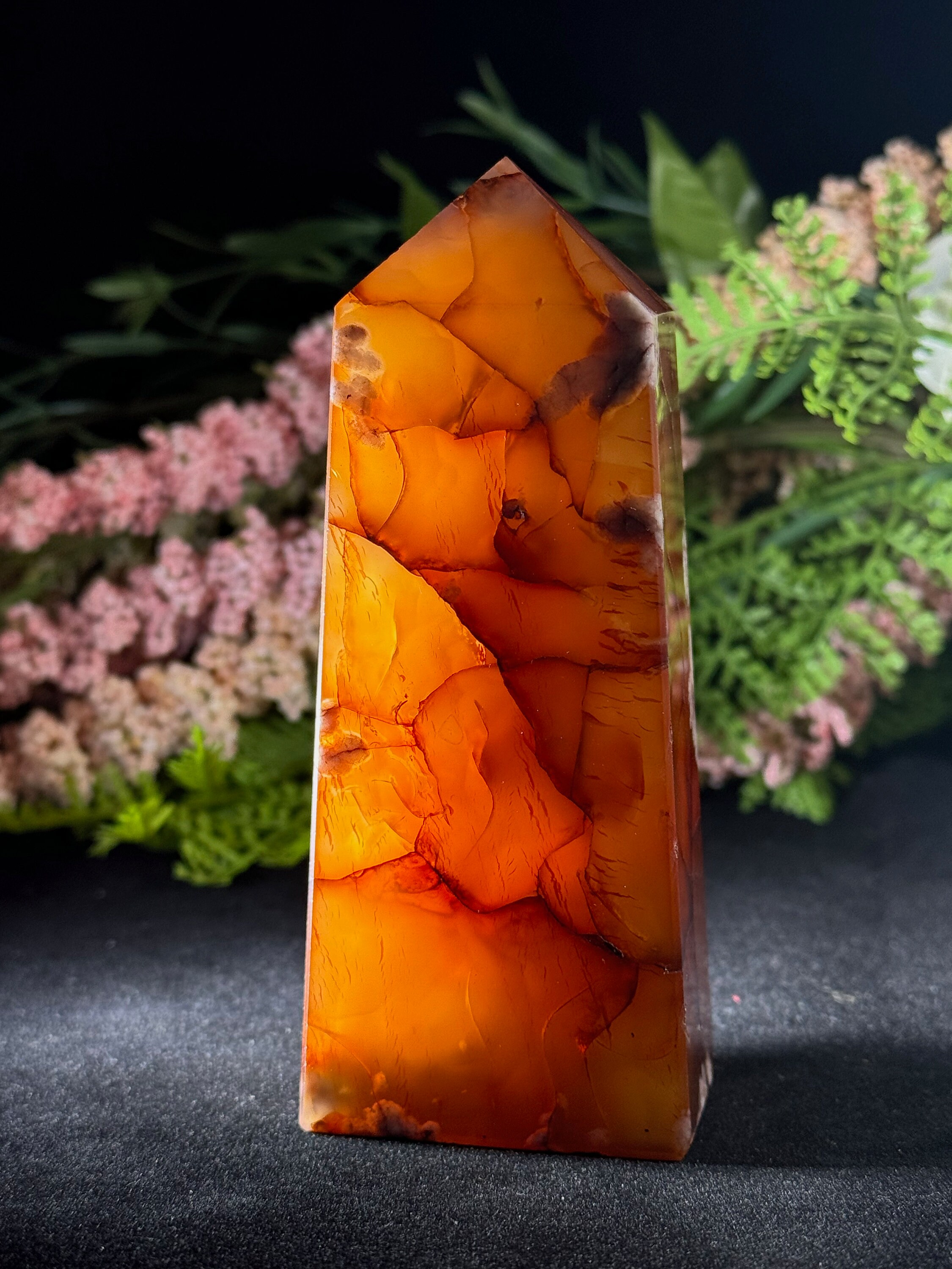 Stunning Carnelian Tower With Flower Agate Spots - Etsy