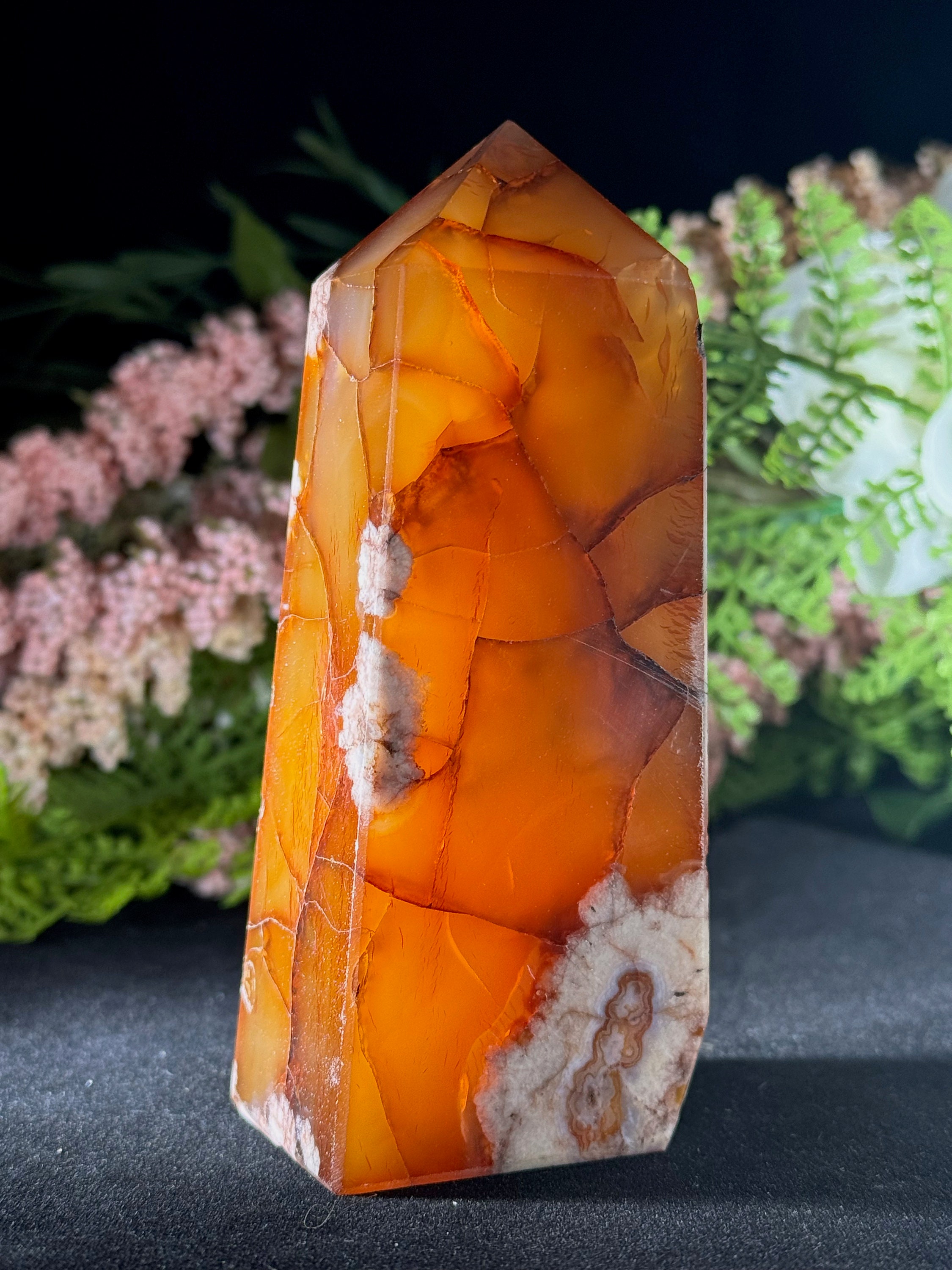 Stunning Carnelian Tower With Flower Agate Spots - Etsy