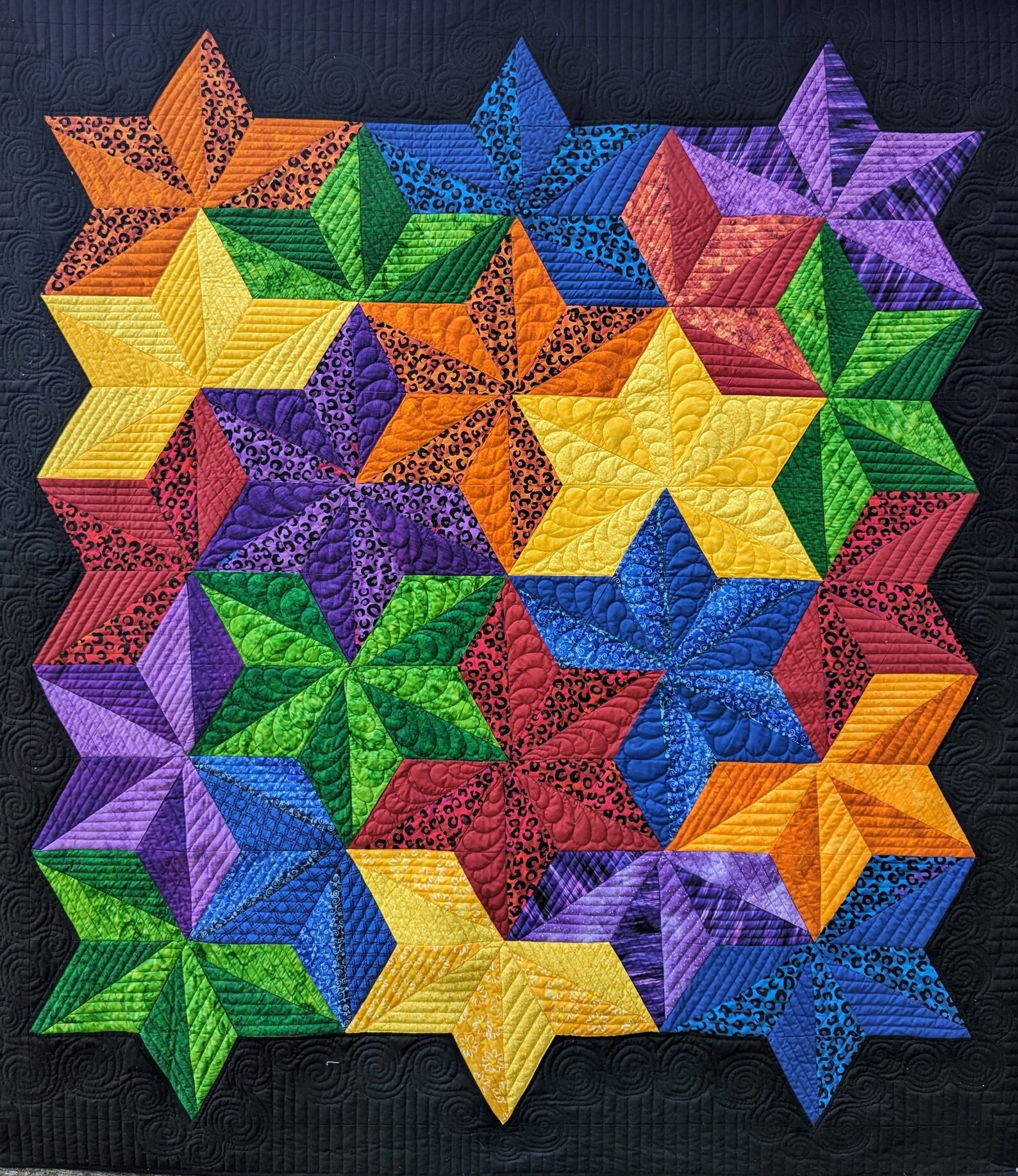 Bright Overlapping Stars 80" X 85" - Etsy