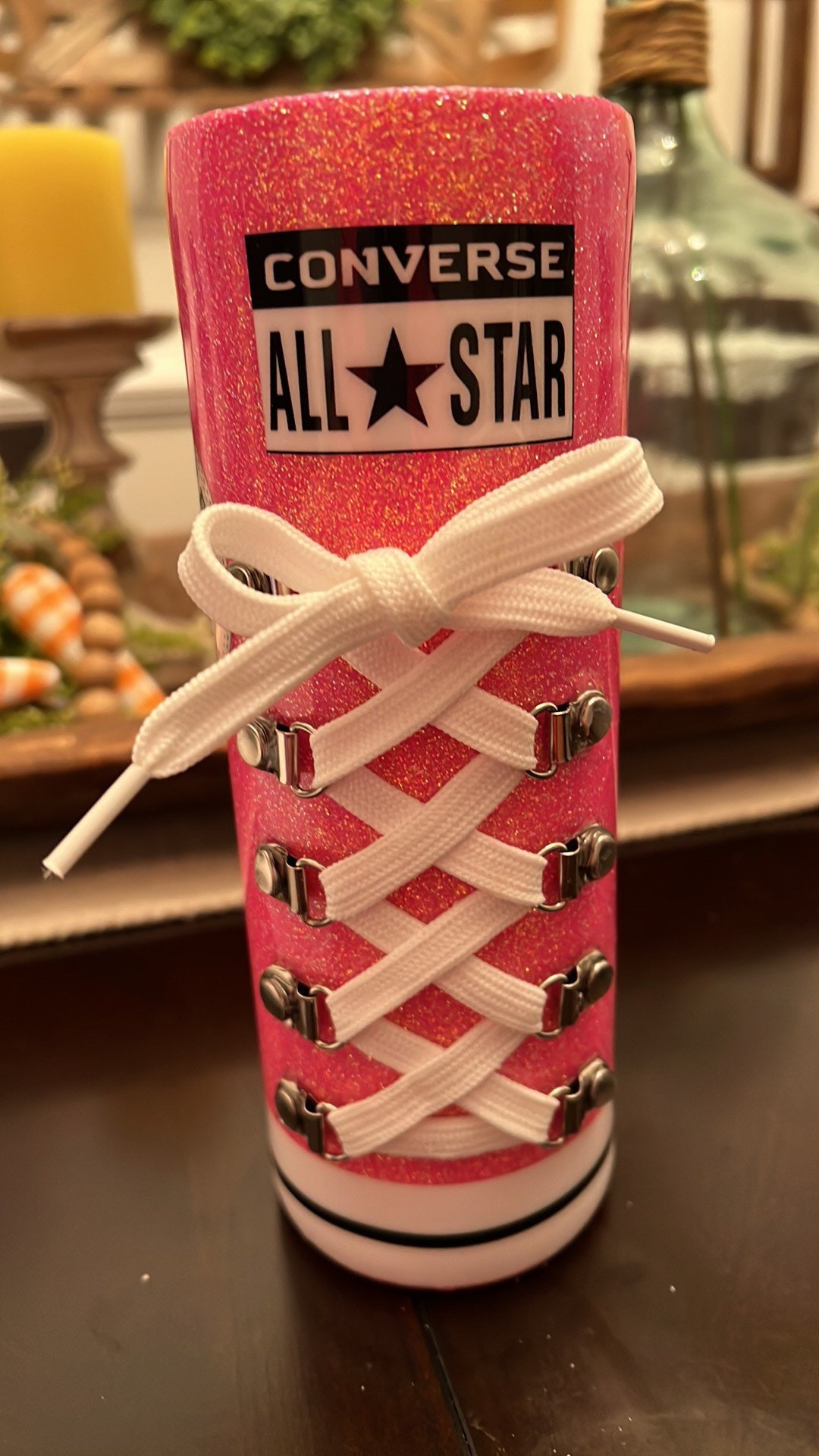 Custom Personalized all Star Tennis Shoe 20oz Glitter - Etsy