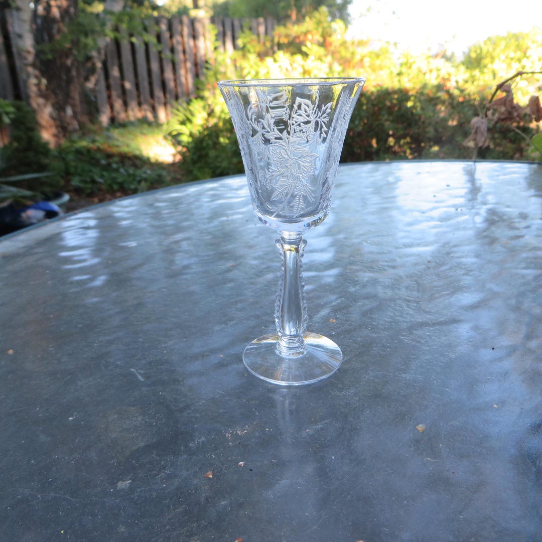 Elegant "heather" Etch #343 Decorated 1oz. 4-1/16" Cordial by Fostoria ...