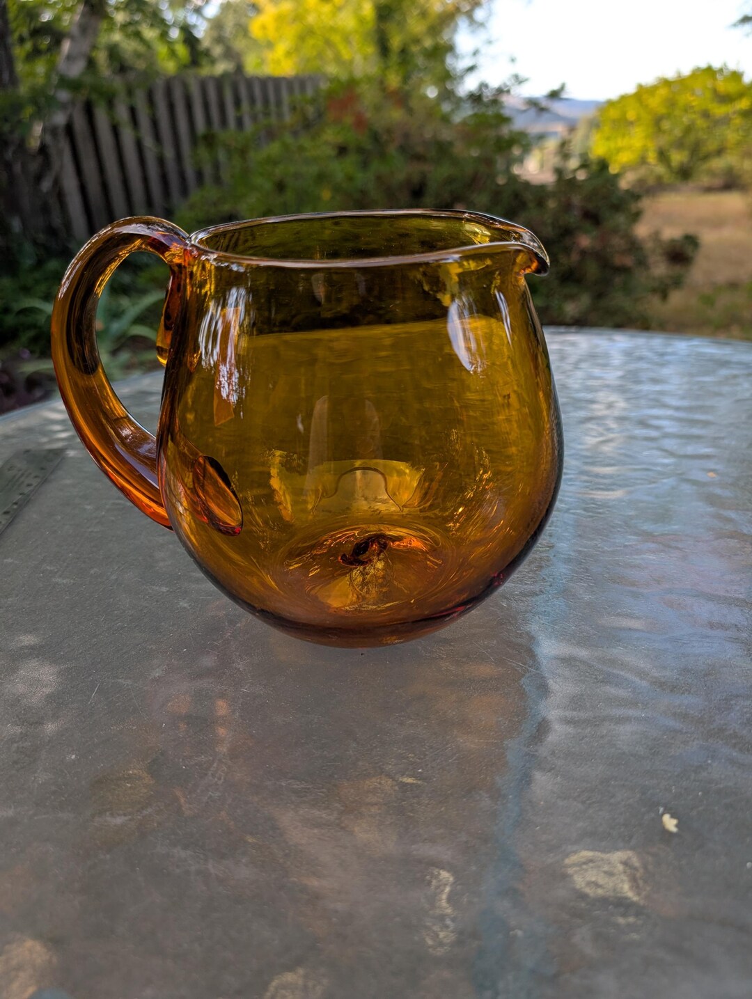 Vintage Blenko Honey Pitcher #3750 - 1950s Hand Blown Art Glass - Etsy