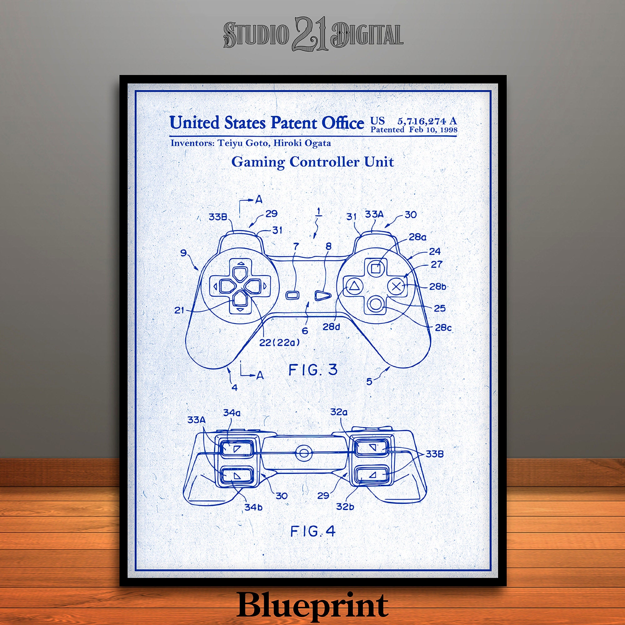 Gaming Controller Unit Patent Digital Download Video Game Art | Etsy